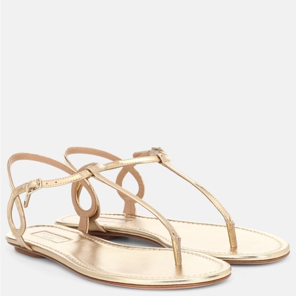 Aquazzura | Shoes | Aquazzura Mm Almost Bare Faux Leather Sandals Size ...
